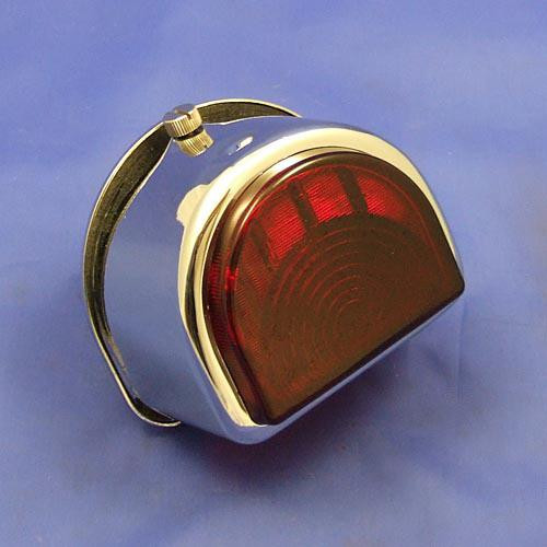 428: Chrome 'D' Lamp, full red glass lens - Equivalent to the Lucas ...
